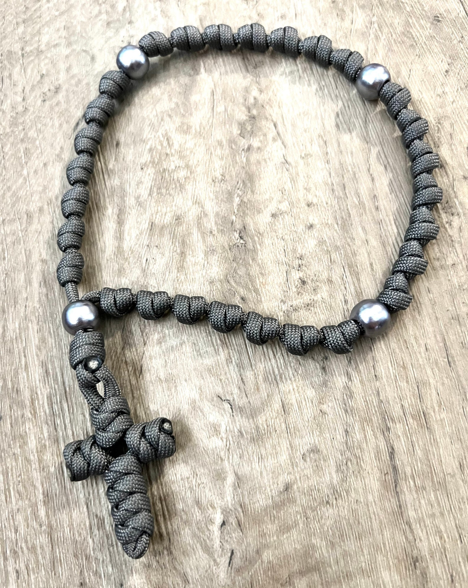 Gray Anglican Rosary Rope With ABS Resin Cruciform Beads. 550 - Etsy