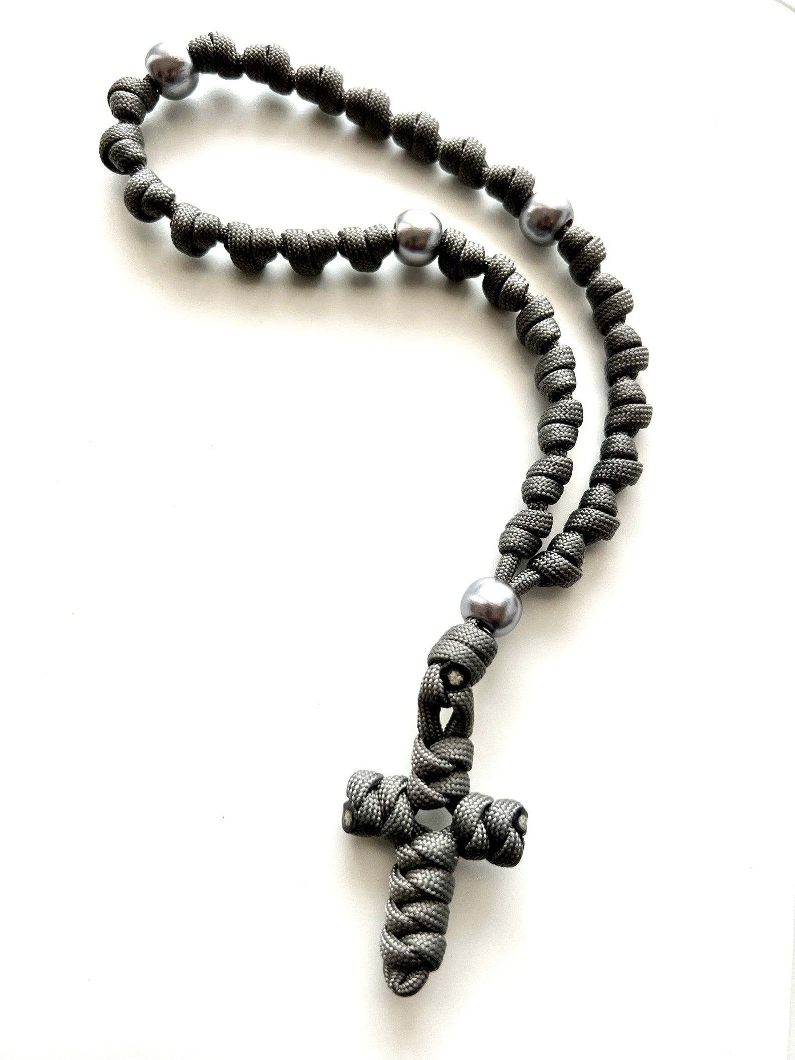 Gray Anglican Rosary Rope With ABS Resin Cruciform Beads. 550 - Etsy