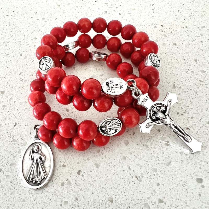 Wire Wrapped Jasper Rosary - Etsy UK