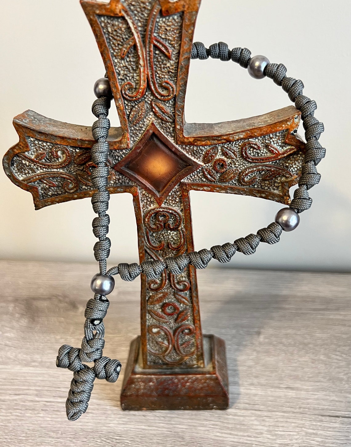 Gray Anglican Rosary Rope With ABS Resin Cruciform Beads. 550 - Etsy