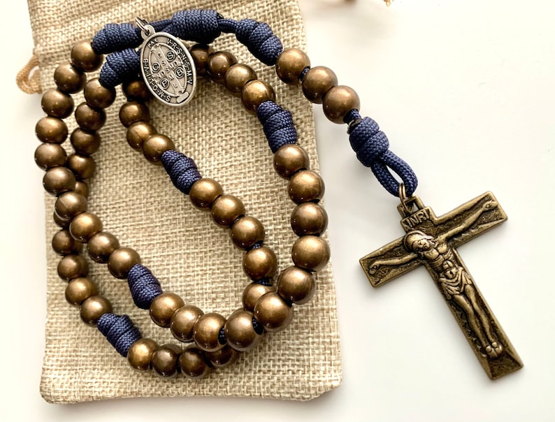 Bronze Catholic Rosary W/ccb Plastic 10mm Bronze Beads Your - Etsy