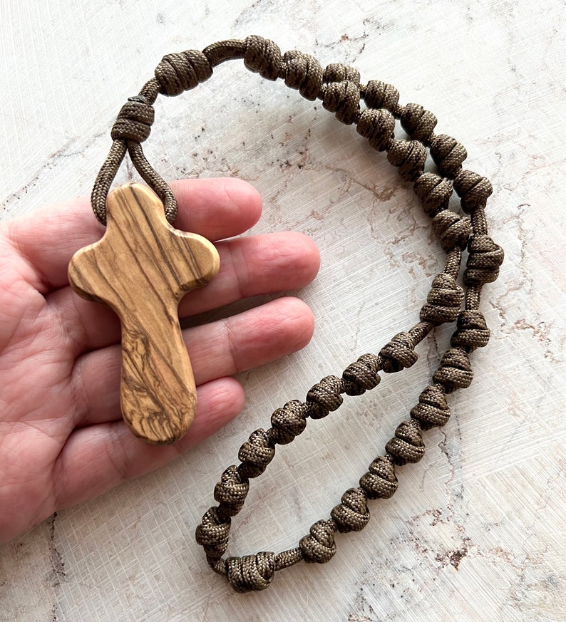 Holy Land Knotted Anglican Rosary Rope. Olive Wood 2.5 Inch - Etsy