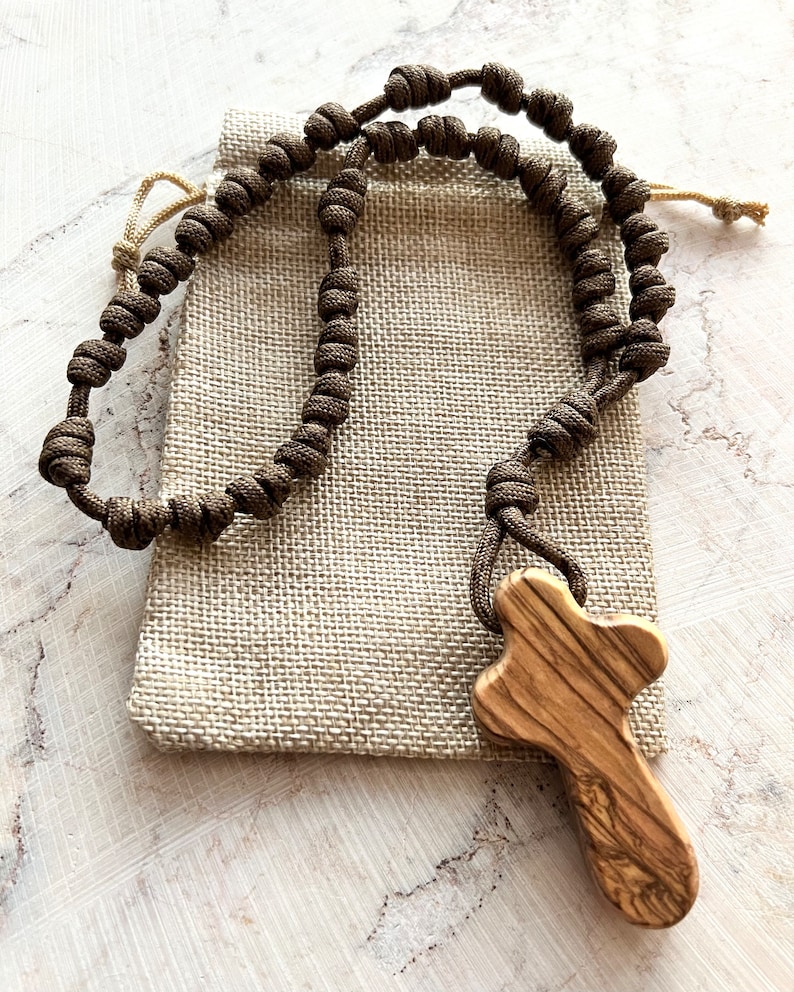 Holy Land Knotted Anglican Rosary Rope. Olive Wood 2.5 Inch - Etsy
