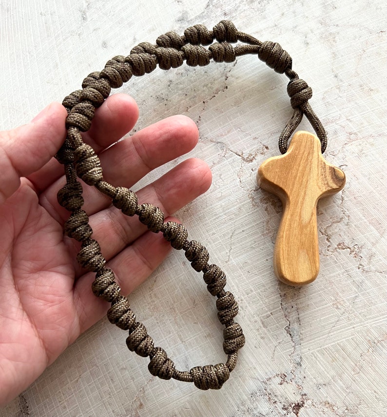 Holy Land Knotted Anglican Rosary Rope. Olive Wood 2.5 Inch - Etsy