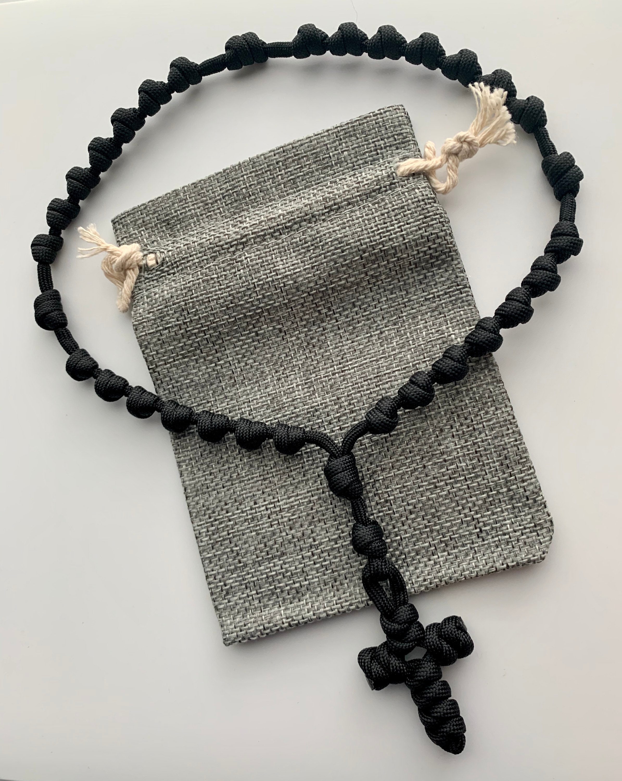 Solid Black Anglican Rosary Rope for the Simpleton all 550 | Etsy