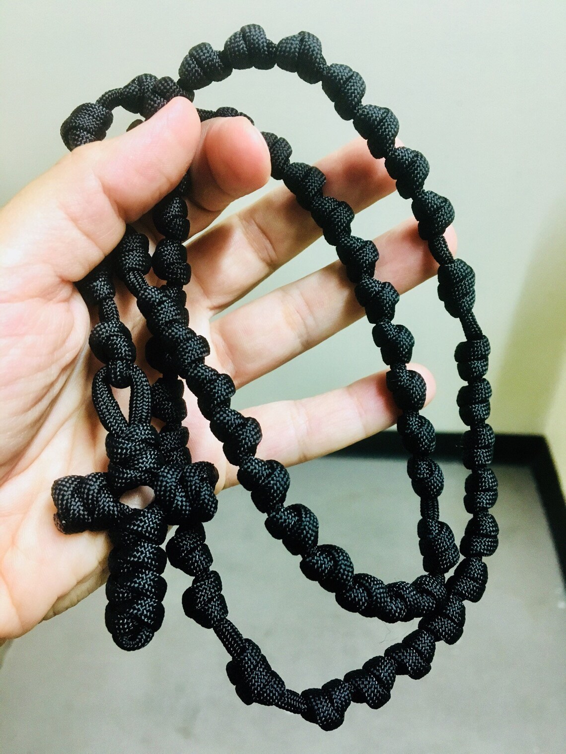 Solid Black Knotted Catholic Rosary Rope for the Simpleton. - Etsy