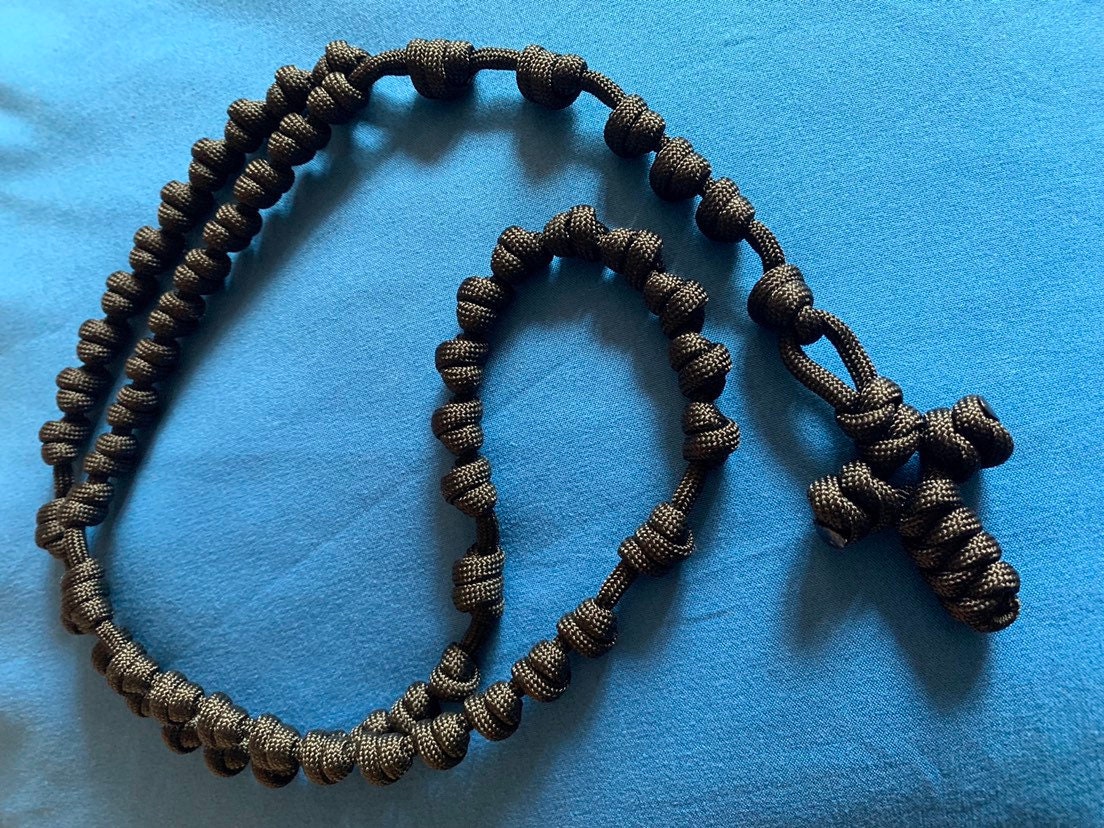Solid Black Knotted Catholic Rosary Rope for the Simpleton. - Etsy