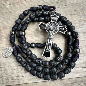 St. Benedict Skull Catholic Rosary Memento Mori. Skull 11mm - Etsy