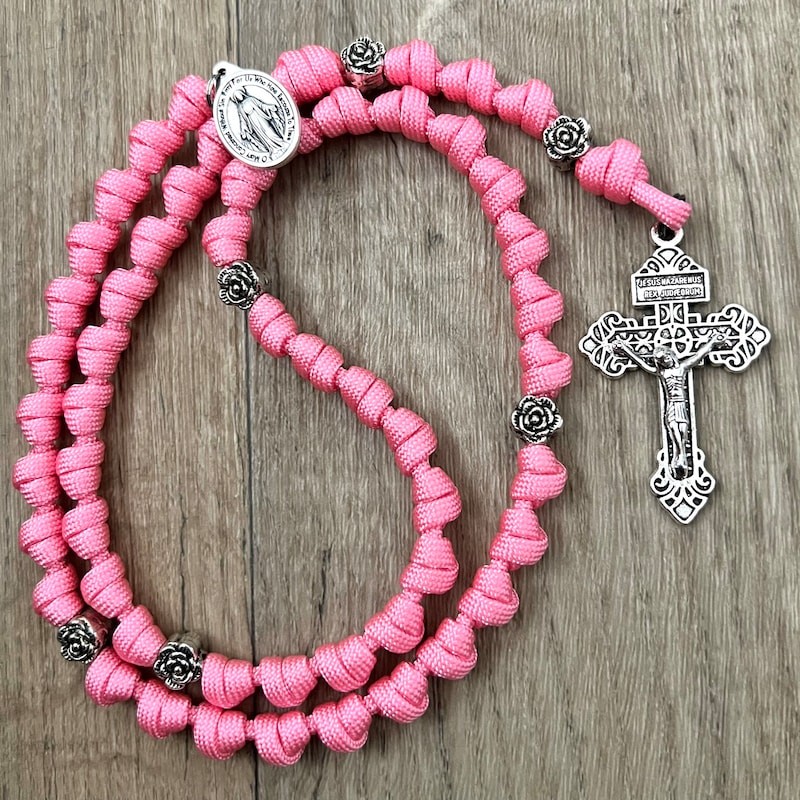 Pink Rosary - Etsy