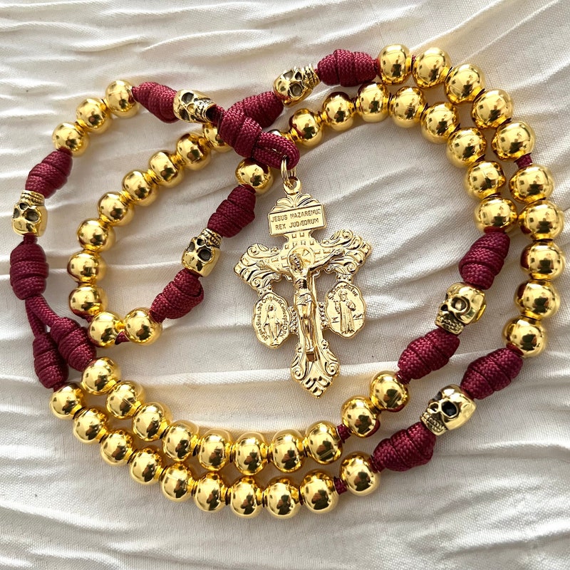 Skull Rosary Gold - Etsy
