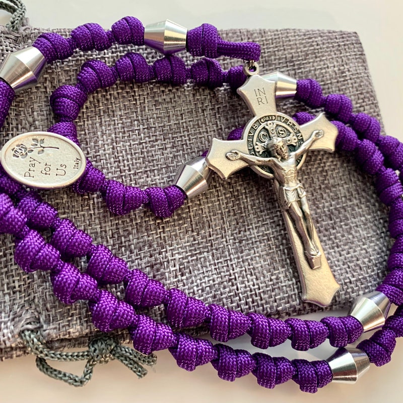 Purple St Benedict Rosary - Etsy