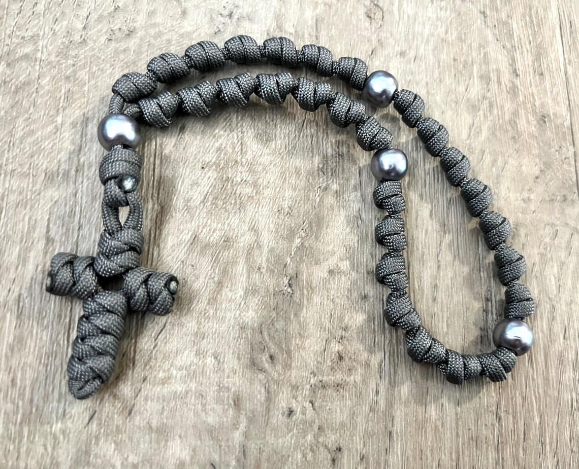 Gray Anglican Rosary Rope With ABS Resin Cruciform Beads. 550 - Etsy