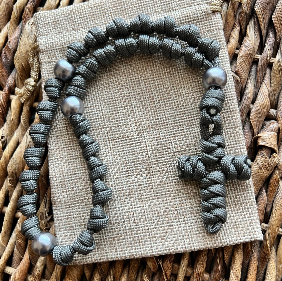 Gray Anglican Rosary Rope With ABS Resin Cruciform Beads. 550 - Etsy