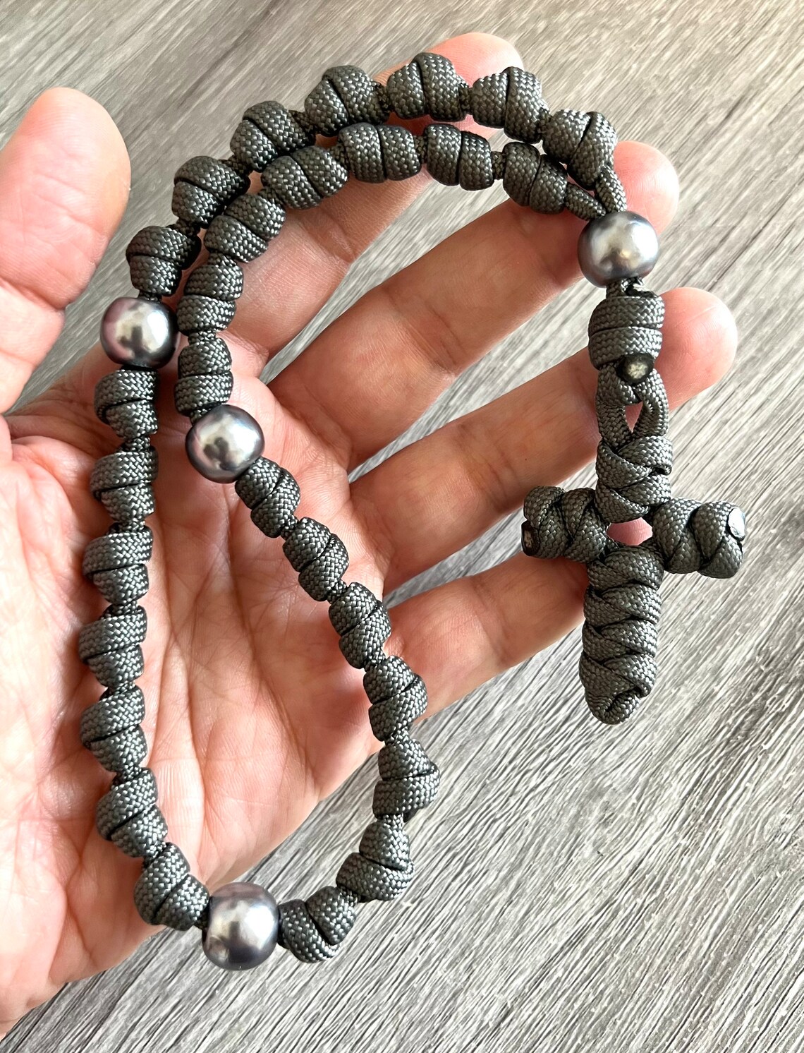 Gray Anglican Rosary Rope With ABS Resin Cruciform Beads. 550 - Etsy
