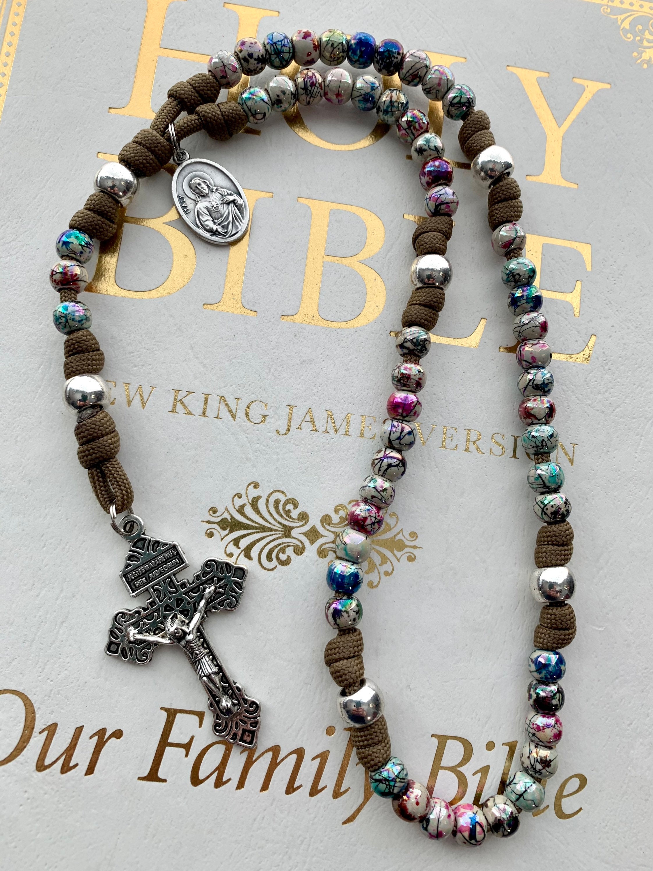 Miniature Multicolor Catholic Rosary w/Pardon Crucifix. | Etsy