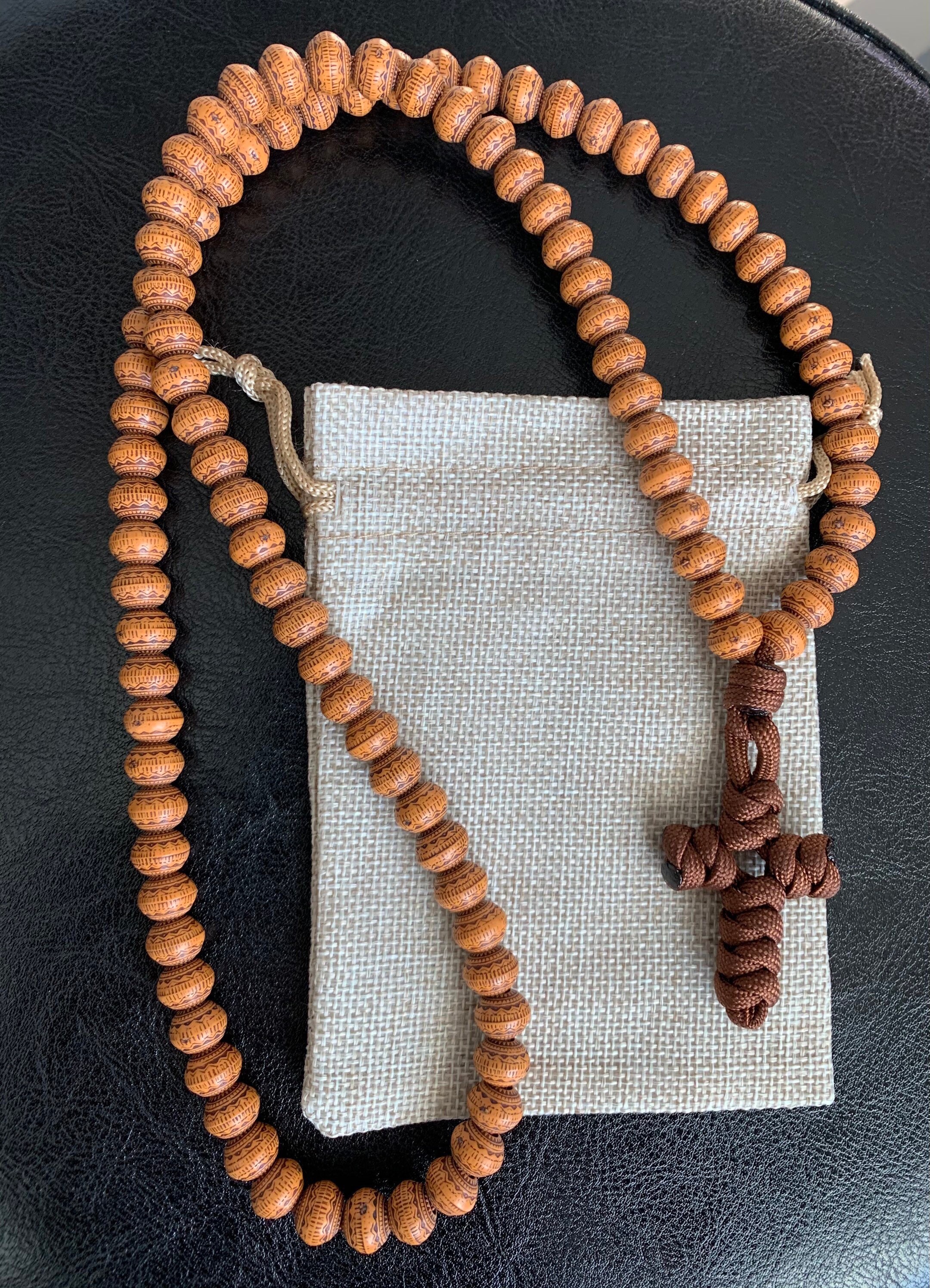 Prayer Rope 100 Wood Beads. brown 550 Paracord | Etsy