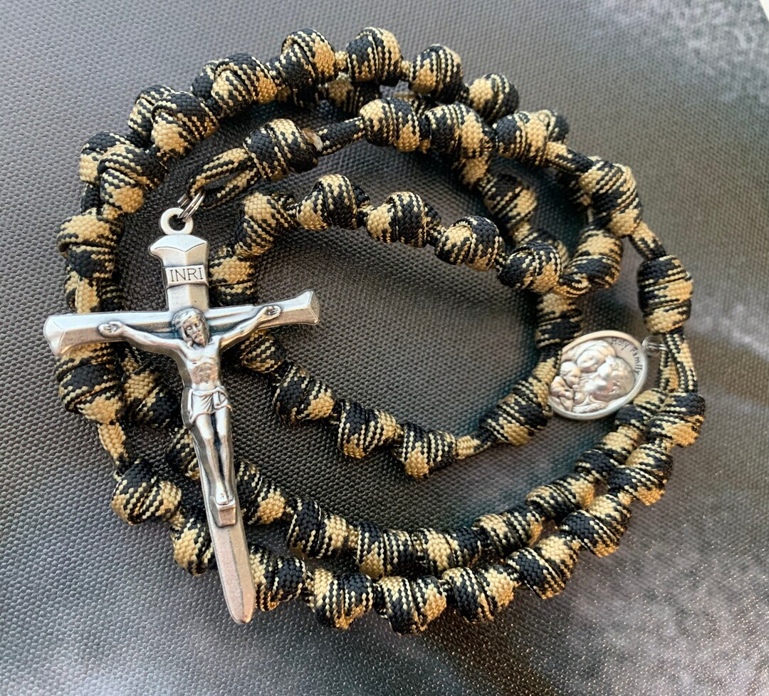 Knotted Catholic Rosary Rope With Large Nailed Crucifix. Your Choice of ...
