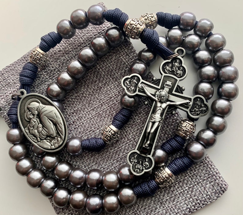 Saints & Apostles Catholic Rosary W/12mm Gray Slate Beads. - Etsy