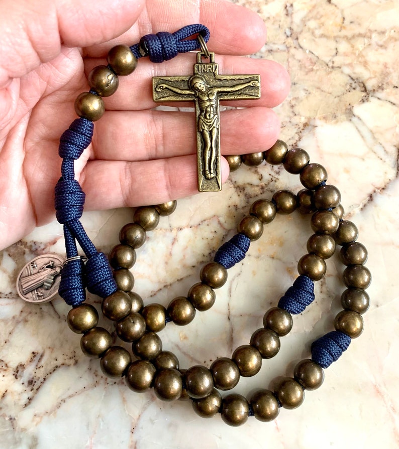 Bronze Catholic Rosary W/ccb Plastic 10mm Bronze Beads Your - Etsy