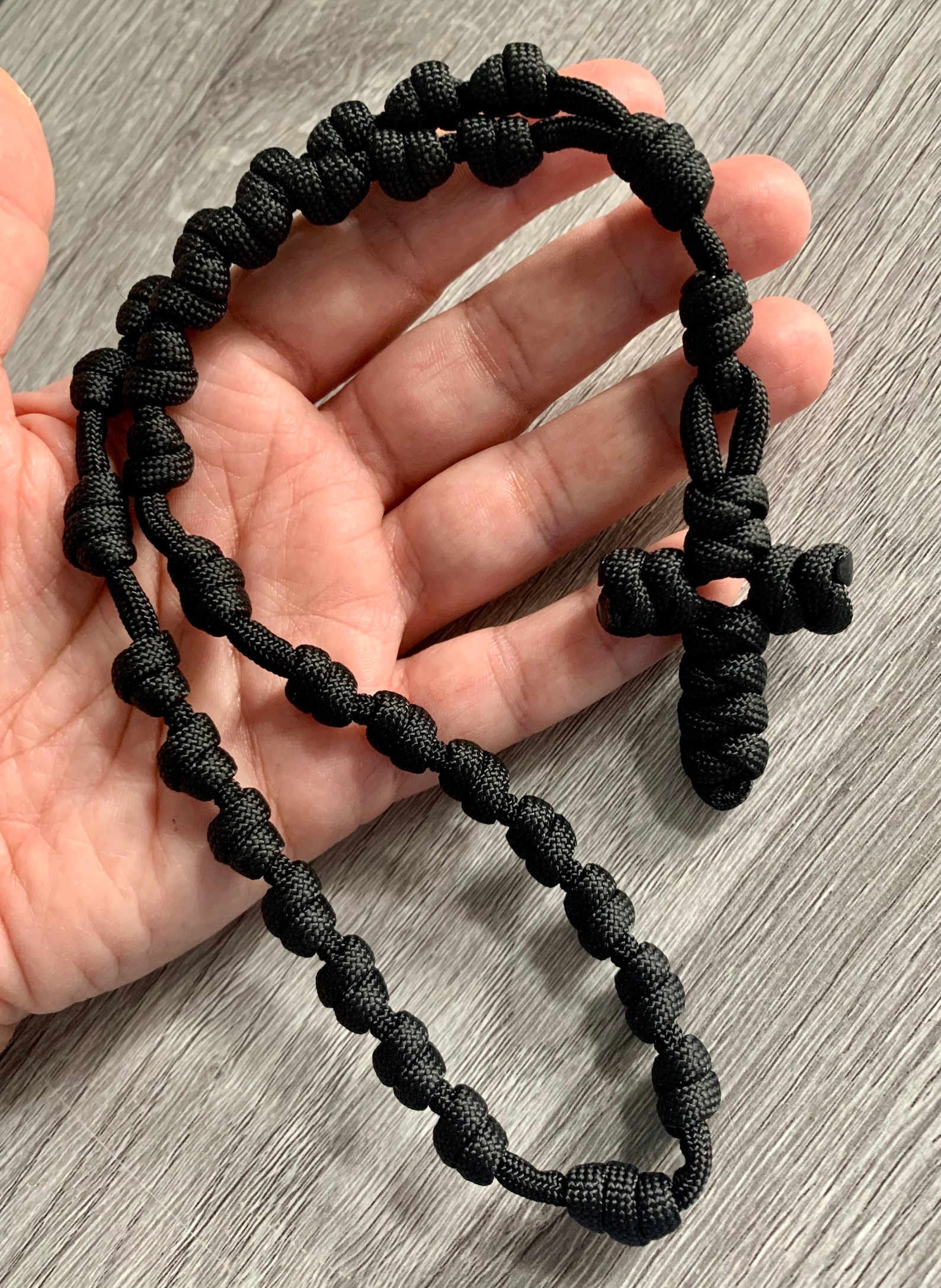 Solid Black Anglican Rosary Rope for the Simpleton all 550 | Etsy