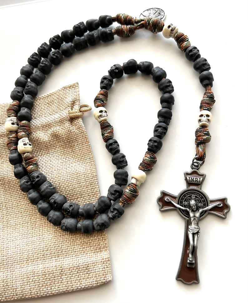 St. Benedict Skull Catholic Rosary Memento Mori. All Skull - Etsy