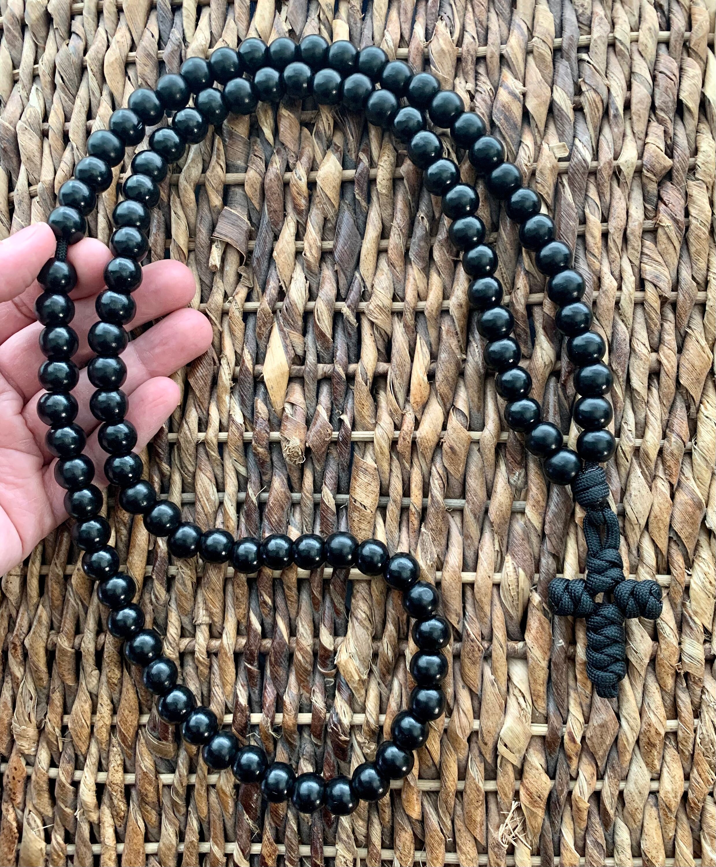 Black Prayer Rope 100 Count 12mm Wood Beads. black 550 | Etsy
