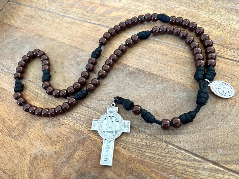 The Order of St Francis, Franciscan Crown Rosary. 10mm Brown Acrylic ...