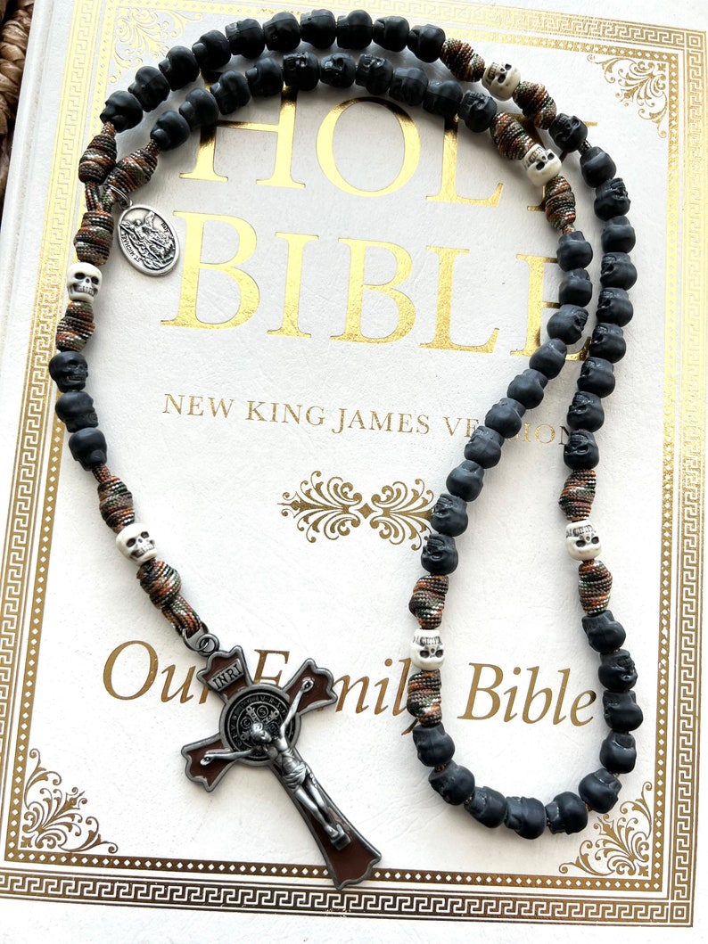 St. Benedict Skull Catholic Rosary Memento Mori. All Skull - Etsy