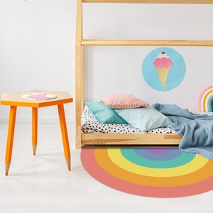 Rainbow, Activity Rug, Nursery Rug, Play Rug, Nursery Decor, Linoleum ...