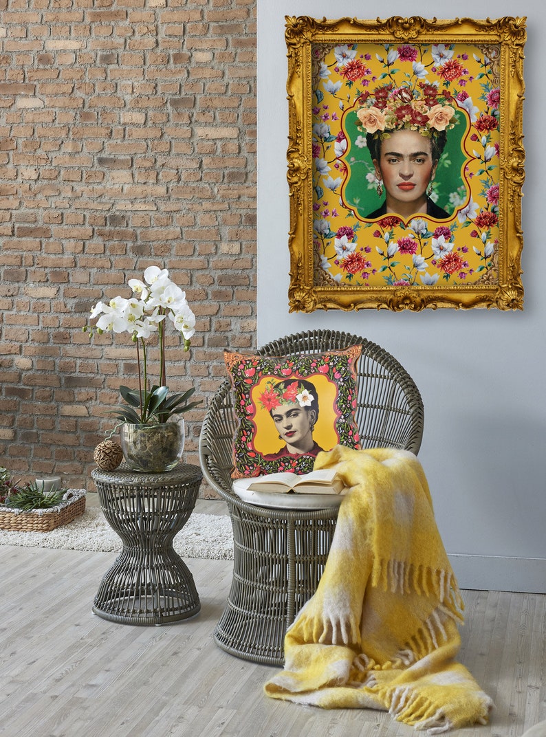 Yellow Floral Frida Kahlo PRINTABLE Poster Romantic Modern - Etsy