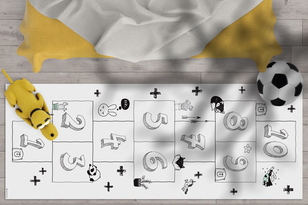 Hopscotch Activity Rug, Nursery Rug, Play Rug, Nursery Decor, Linoleum ...