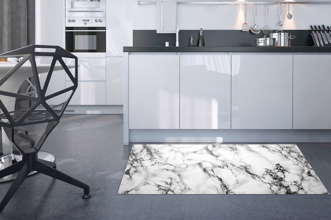 White Marble Floor Mat Scandinavian Rug Modern Rug | Etsy