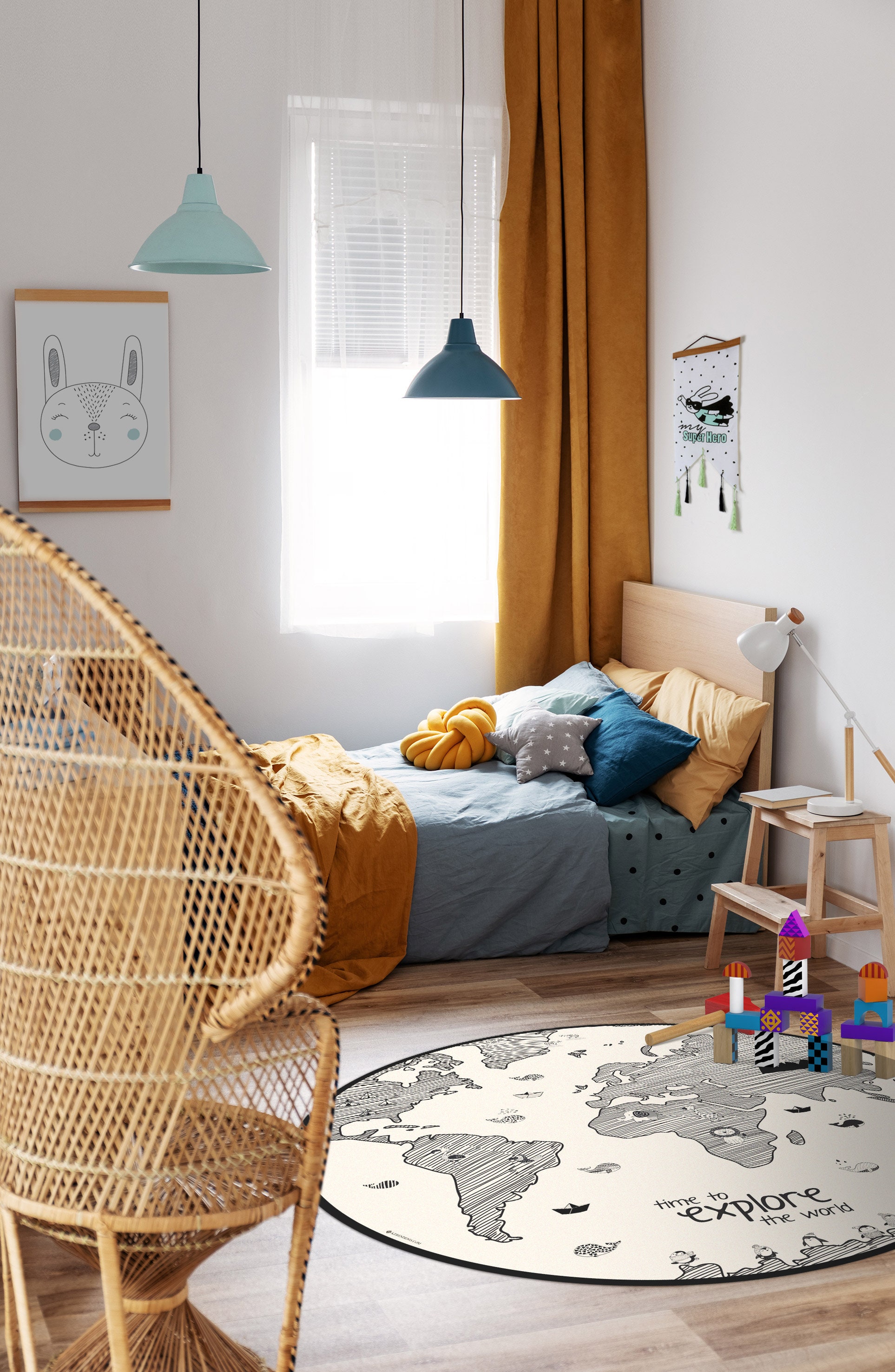 Round Globe Activity Rug Nursery Rug Play Rug Nursery - Etsy