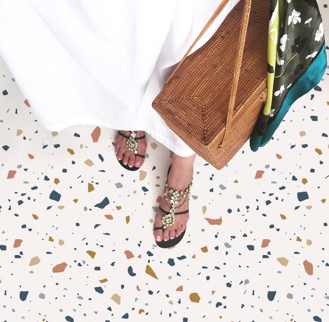 Terrazzo Floor Mat, Scandinavian Style, Modern Rug, Decorative Linoleum ...