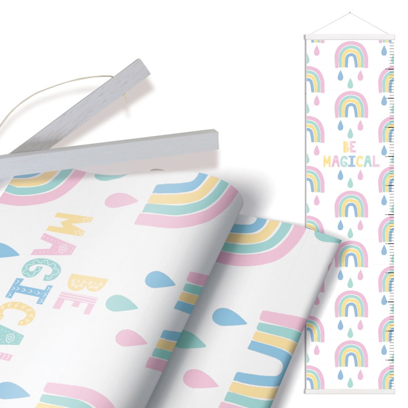 Rainbow Growth Chart Nursery Art Height Ruler Height - Etsy