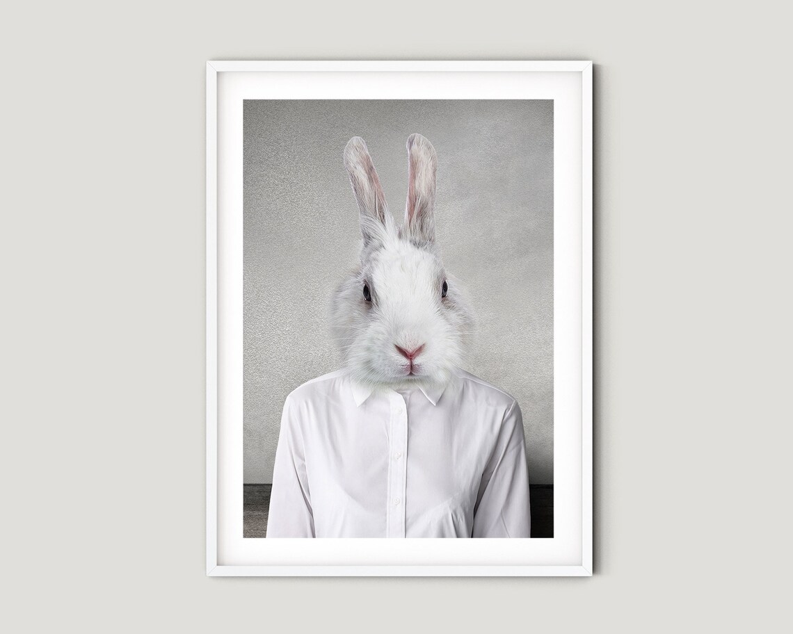 Rabbit PRINTABLE Poster Hipster Print Home Decor Funny | Etsy
