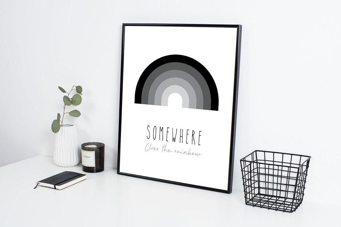 Grey Rainbow PRINTABLE Posters Scandinavian Style Modern | Etsy