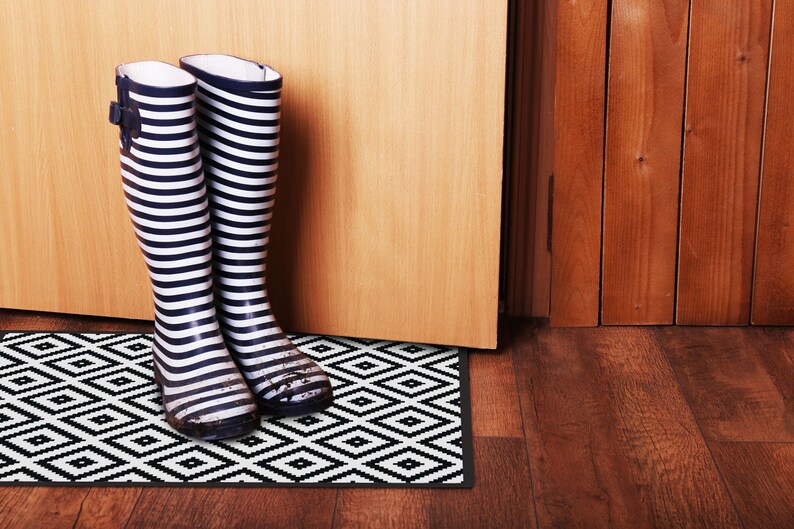 Minimalist Grid Floor Mat Scandinavian Rug Modern Rug - Etsy