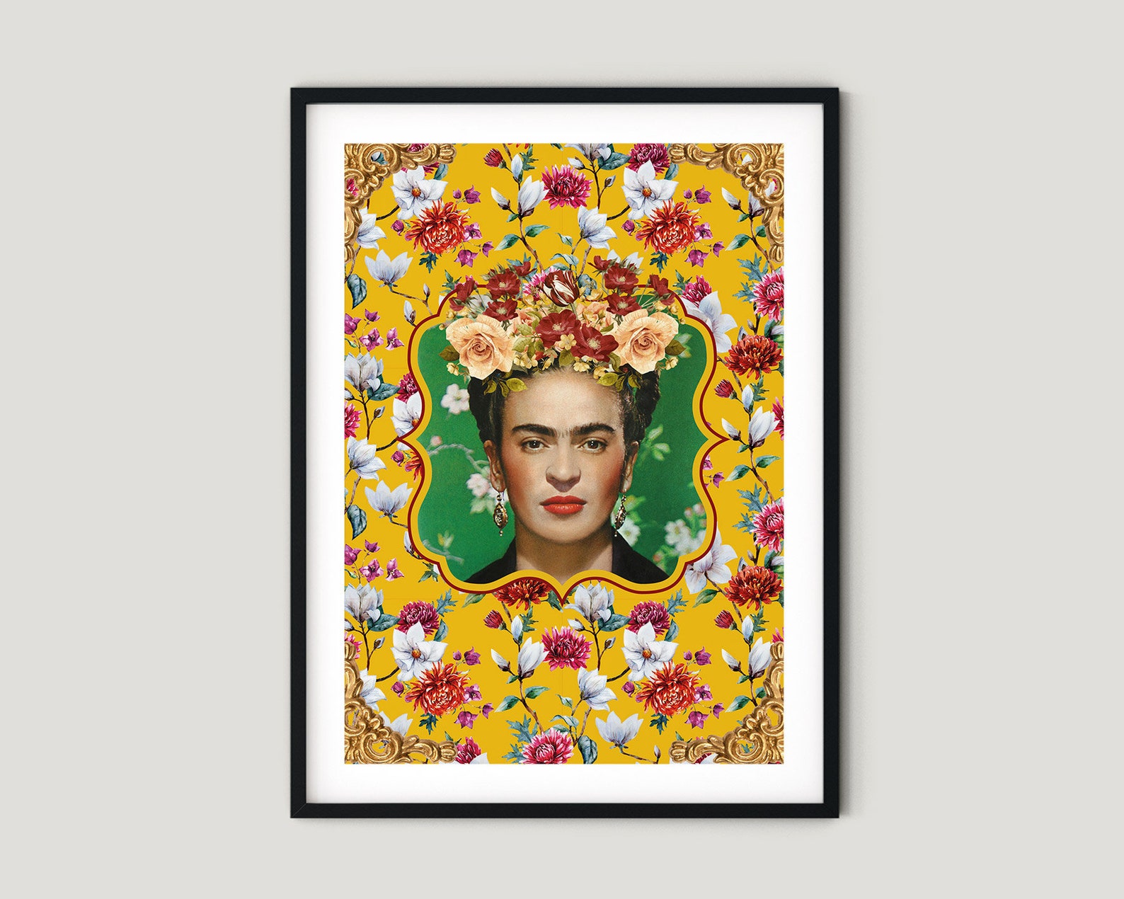 Yellow Floral Frida Kahlo PRINTABLE Poster Romantic Modern - Etsy