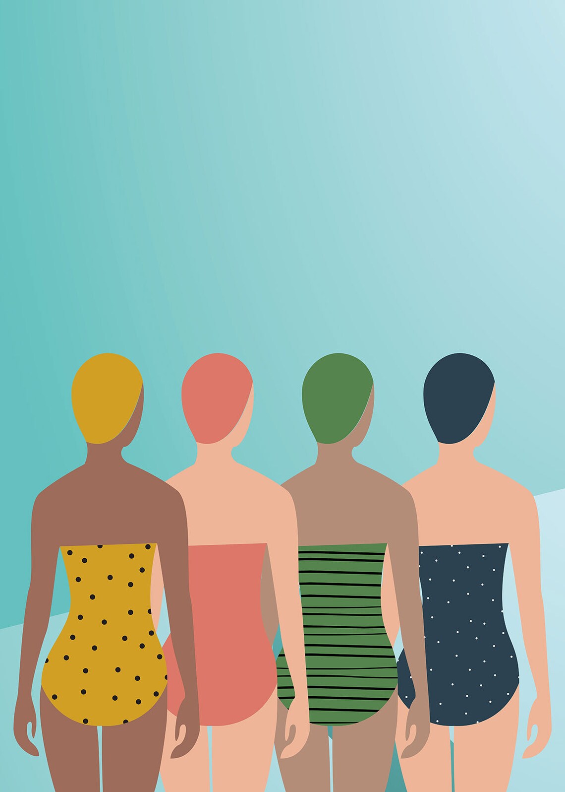 4 Swimmers PRINTABLE Posters Scandinavian Style Modern Prints, Home ...