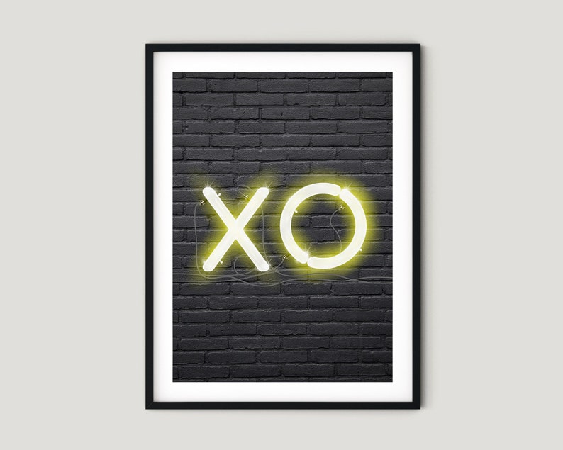 Neon XO PRINTABLE Poster Typography Print Home Decor - Etsy Canada