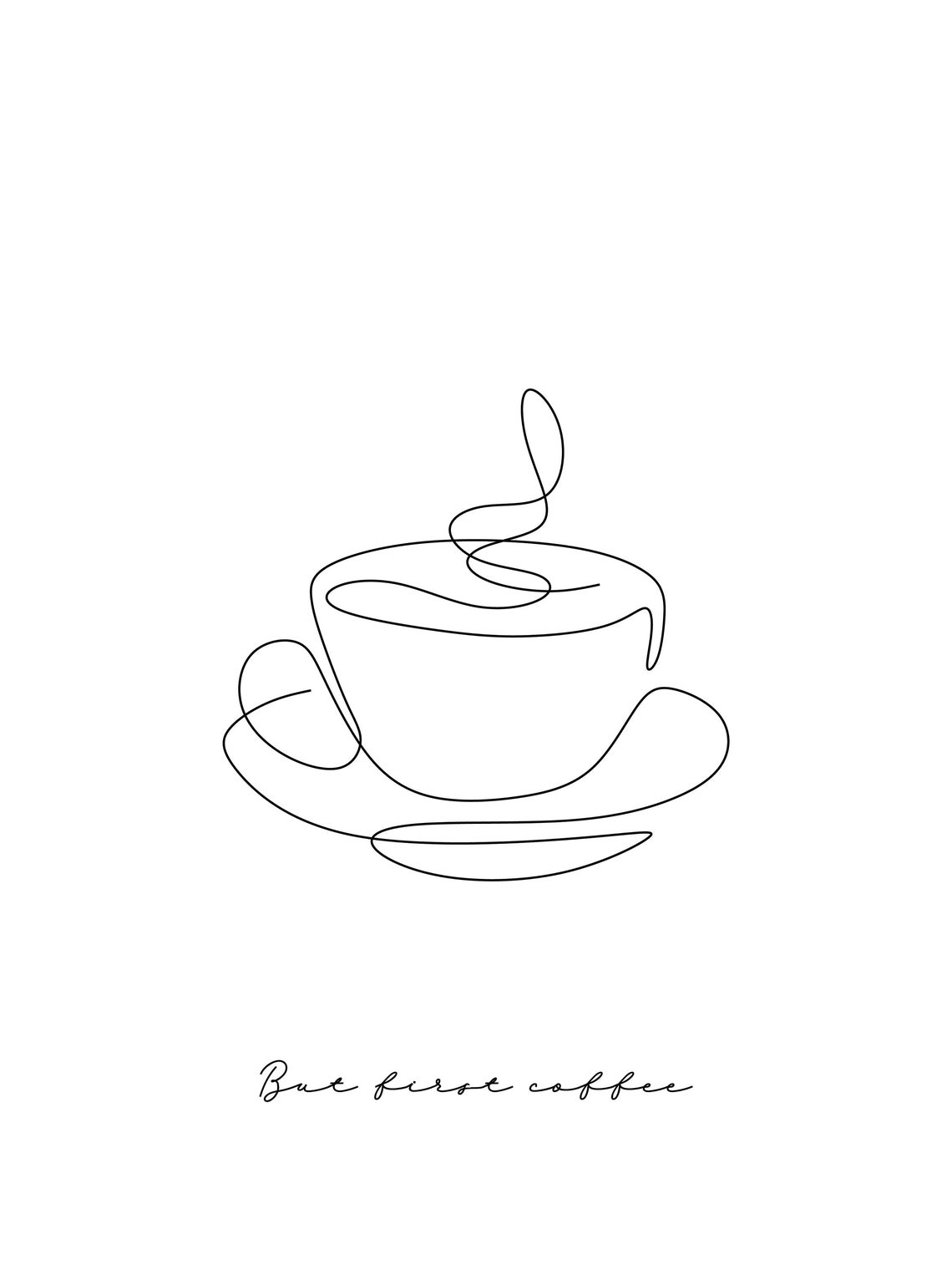 Wall Print Wall Collage One Line Coffee Printable Poster | Etsy