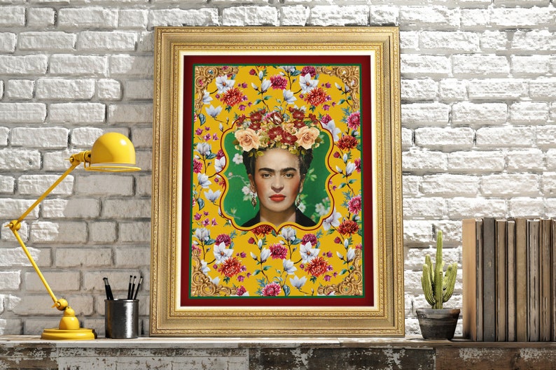 Yellow Floral Frida Kahlo PRINTABLE Poster Romantic Modern - Etsy