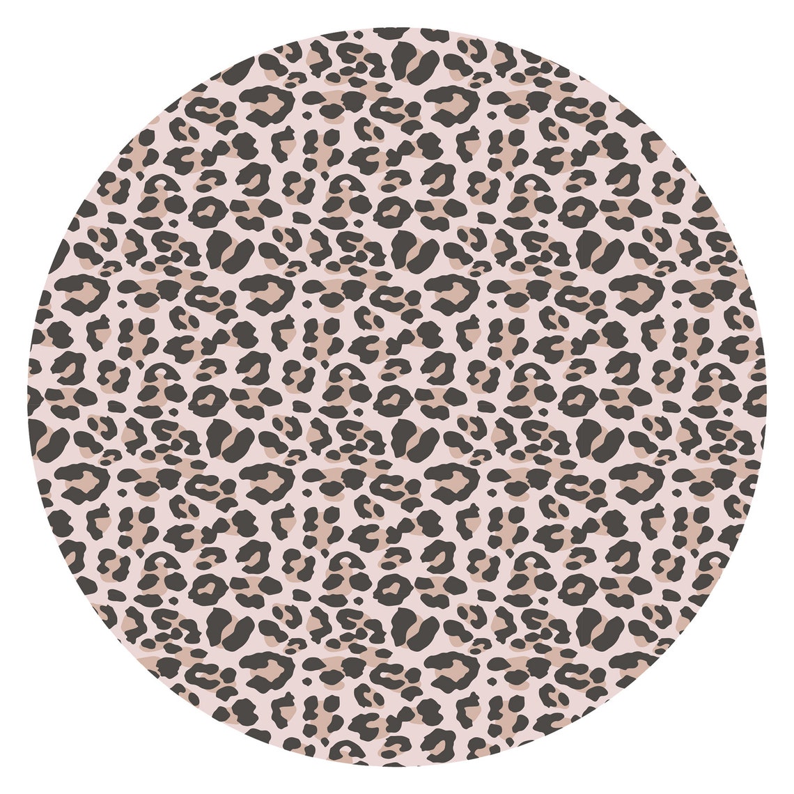 Leopard Boho Chic Round Rug Hand Drawn Pattern Floor Mat - Etsy