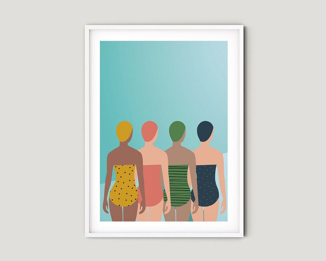 4 Swimmers PRINTABLE Posters Scandinavian Style Modern Prints, Home ...