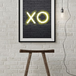 Neon XO - PRINTABLE Poster Typography Print, Home Decor Minimalist ...