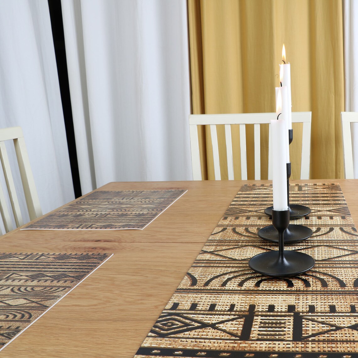 Chaff pattern Tribal Boho chic Straw pattern placemat set | Etsy