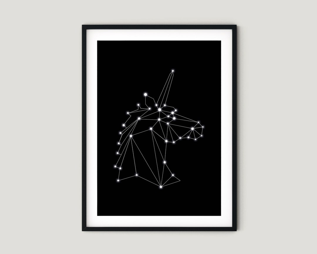 Geometric Unicorn PRINTABLE Posters Scandinavian Style Modern Prints ...