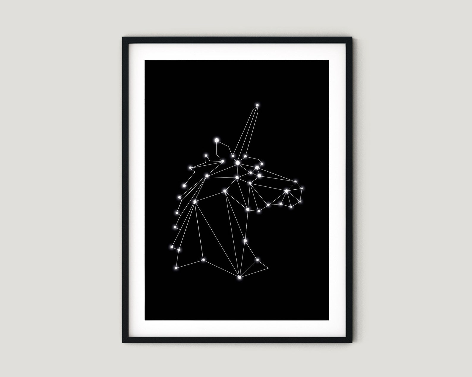 Geometric Unicorn PRINTABLE Posters Scandinavian Style Modern | Etsy