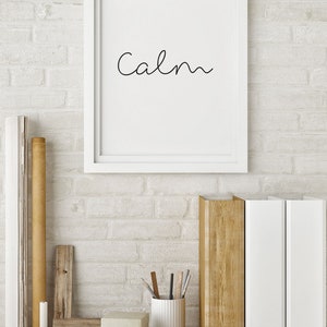 Calm - PRINTABLE Poster Typography Print, Home Decor Minimalist ...